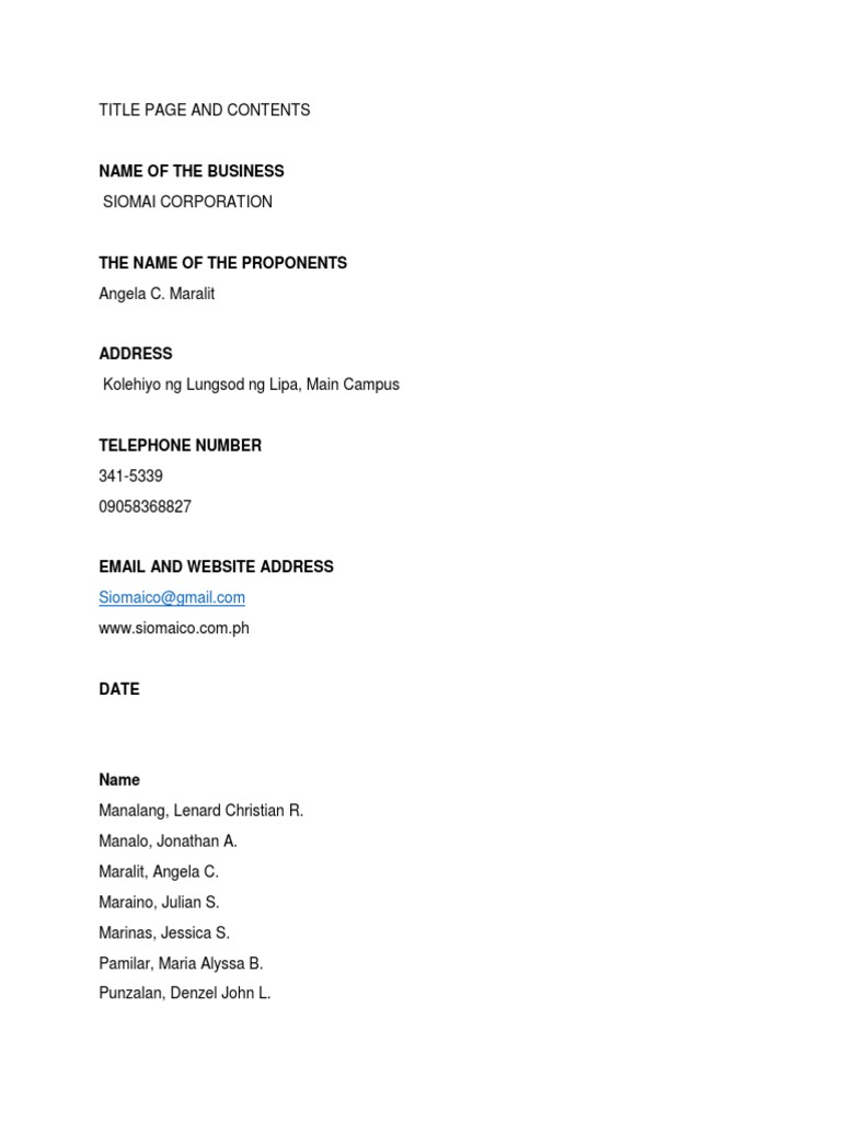 Business Plan Entrep | PDF | Pricing | Sales