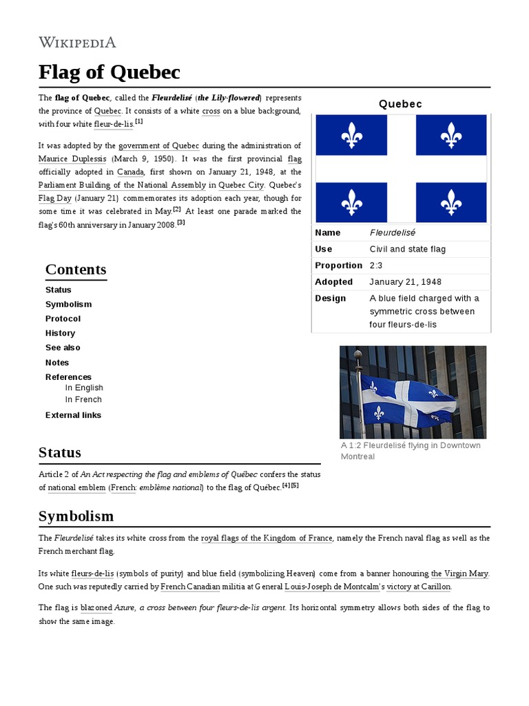 Quebec Flag | PDF | French Canada | Quebec