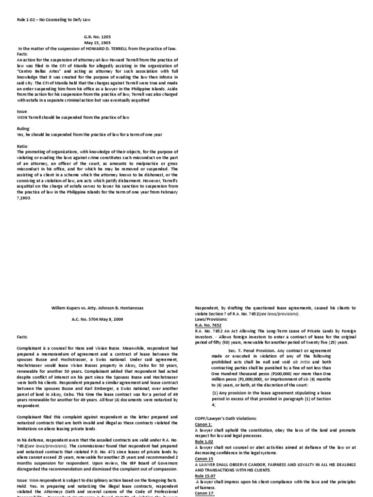 Case Digests 3 Legal Profession | PDF | Practice Of Law | Lawyer