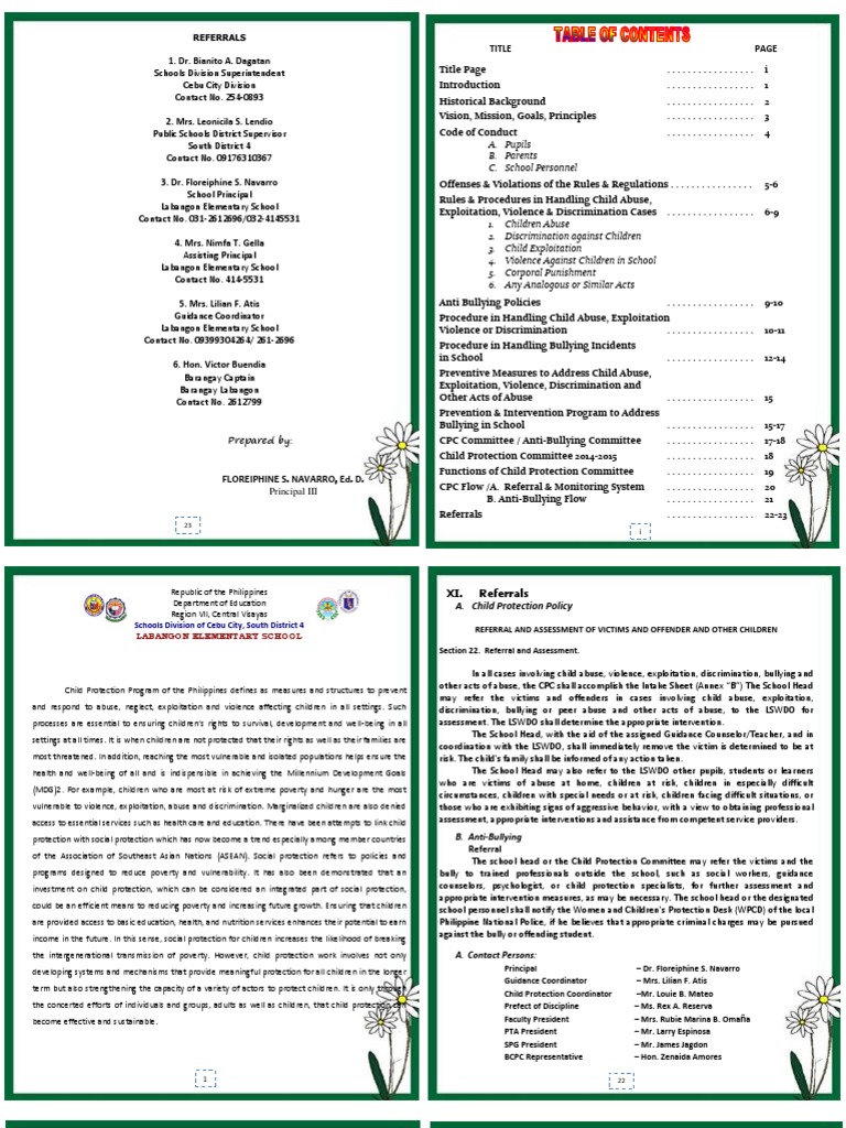 Child Protection Policy Booklet (Repaired) | PDF | Child Abuse | Bullying