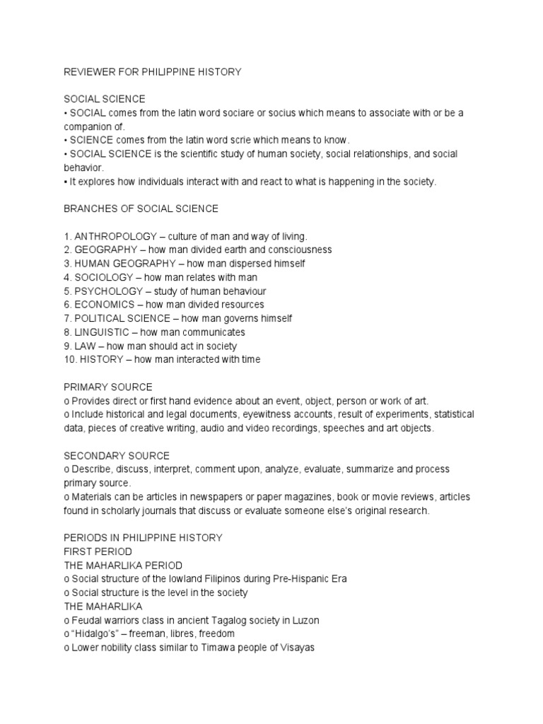 An In-Depth Review of Philippine History: Exploring the Social ...