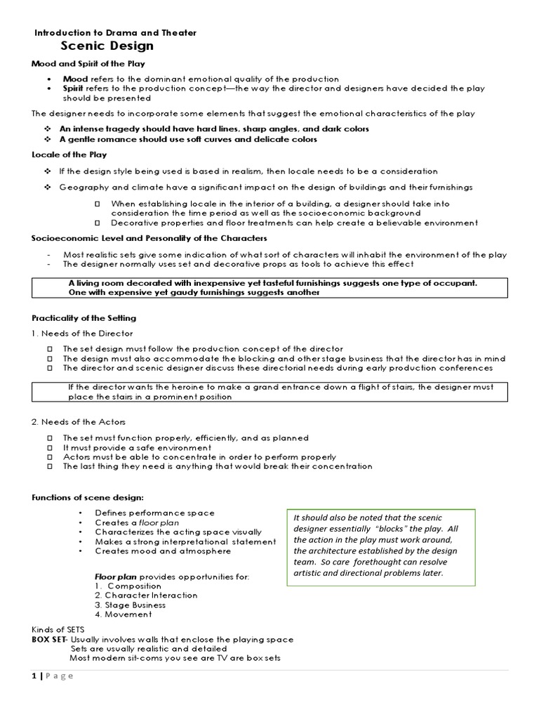 Understanding Scenic Design Elements | PDF | Theatre | Curtain