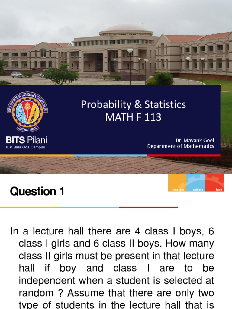 Lecture2 PDF | PDF | Teaching Mathematics | Probability And Statistics