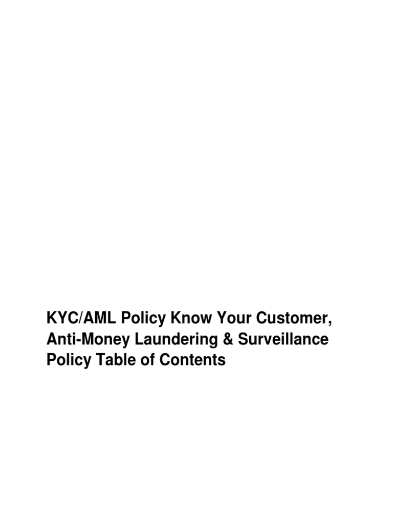 KYC/AML Policy Overview for WealthMills | PDF | Money Laundering ...