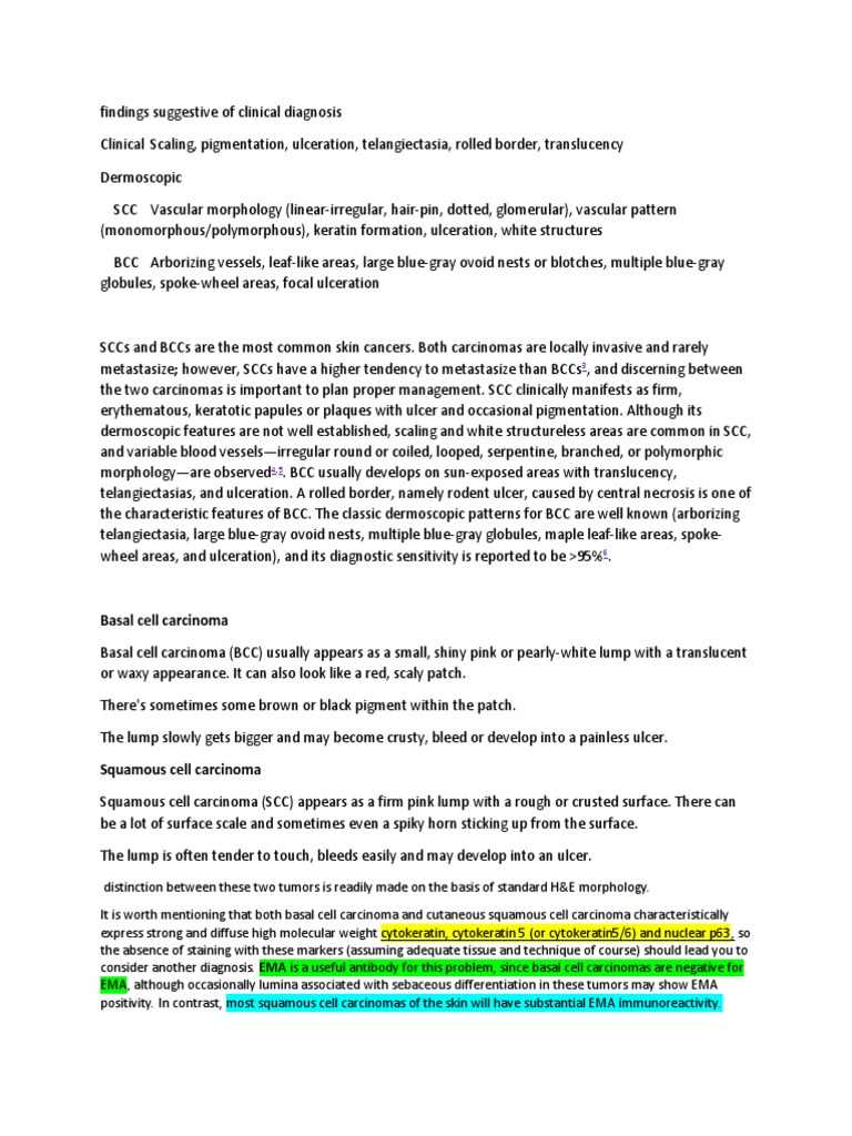 SCC BCC | PDF | Skin Cancer | Carcinoma