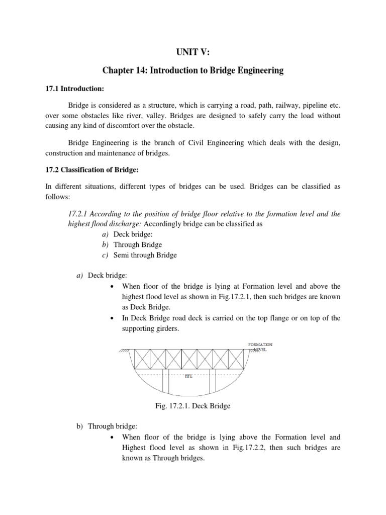 Unit V: Chapter 14: Introduction To Bridge Engineering | PDF | Bridge ...