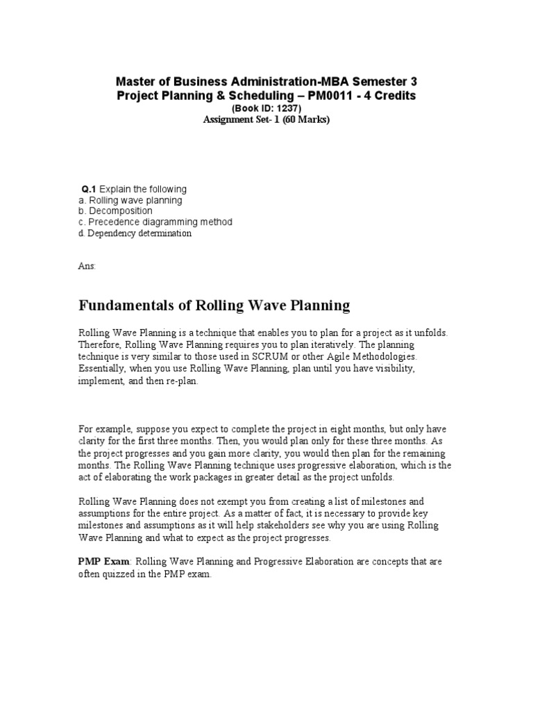 Fundamentals of Rolling Wave Planning | PDF | Project Management ...