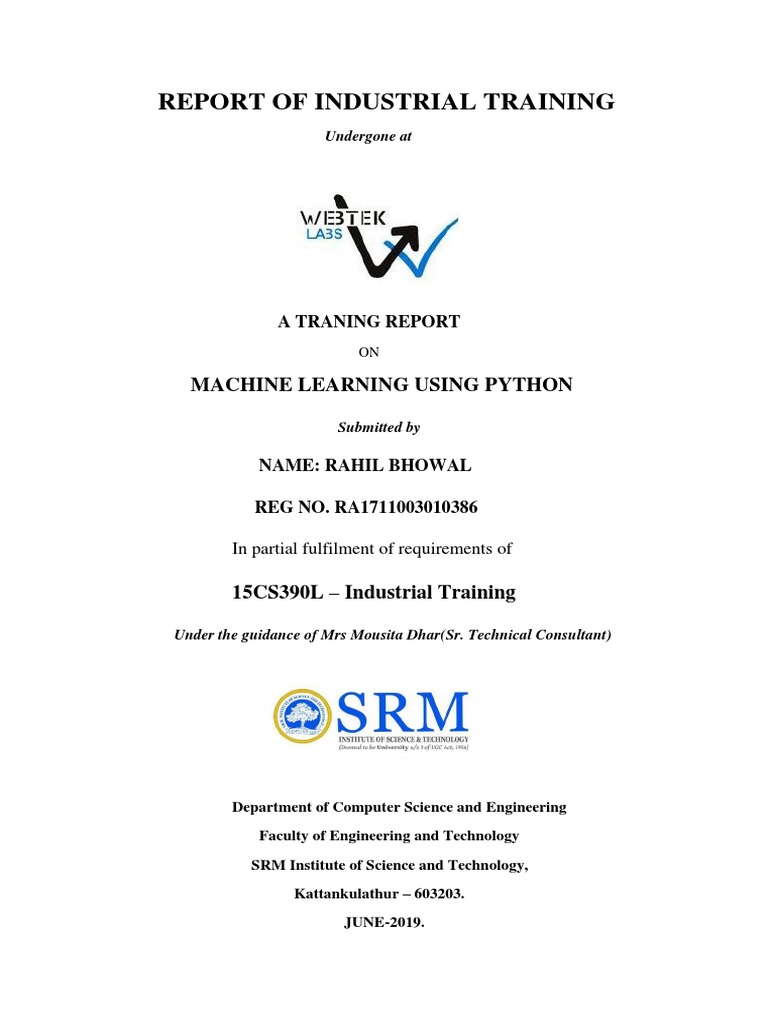 Machine Learning Training Report | PDF | Statistical Classification ...