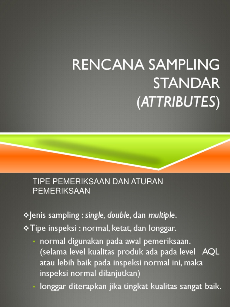 Sampling Standar Atribut 1 | PDF | Metode & Bahan Ajar | Teknologi & Rekayasa