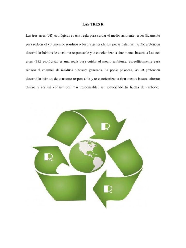 Las Tres R | PDF | Reciclaje | Residuos