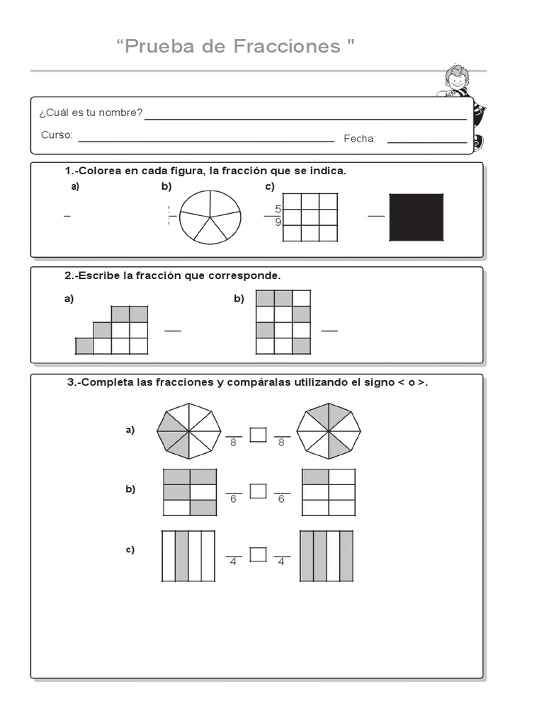 Prueba Fracciones | PDF | Fracción (Matemáticas) | Deportes