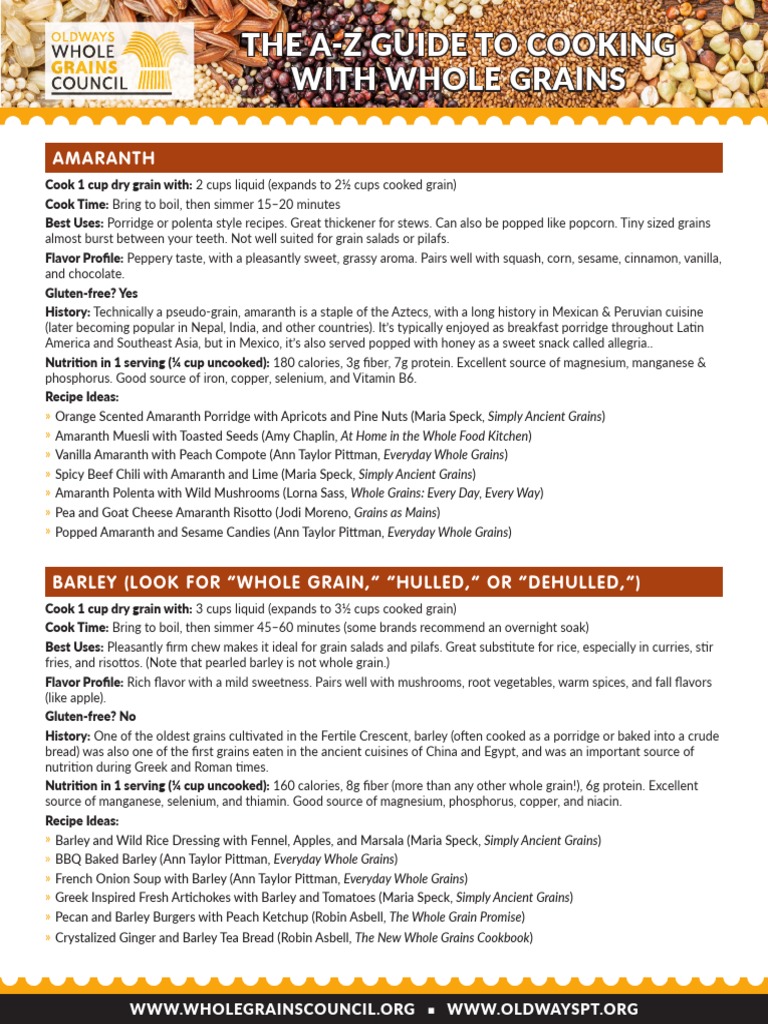 The A-Z Guide To Cooking With Whole Grains: Amaranth | PDF | Cooking ...