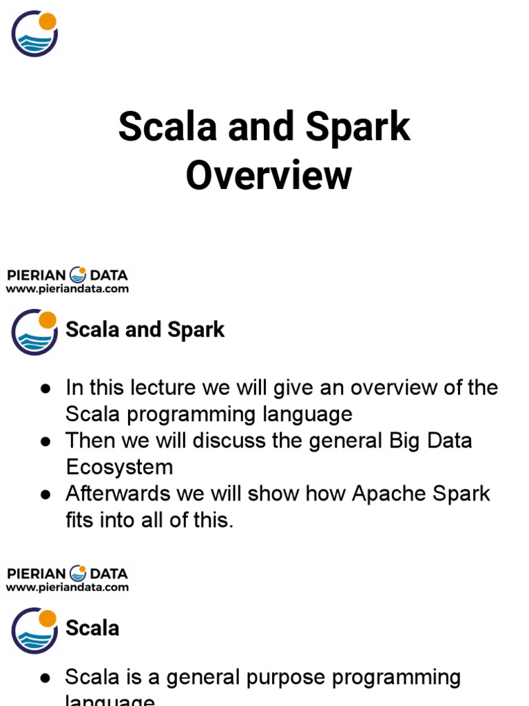 Scala and Spark Overview PDF | PDF | Apache Hadoop | Apache Spark