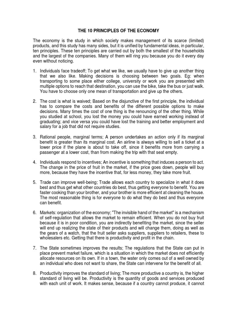 The 10 Principles of The Economy | PDF | Inflation | Money