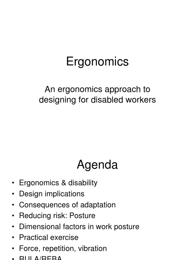 Ergonomics: An Ergonomics Approach To Designing For Disabled Workers ...