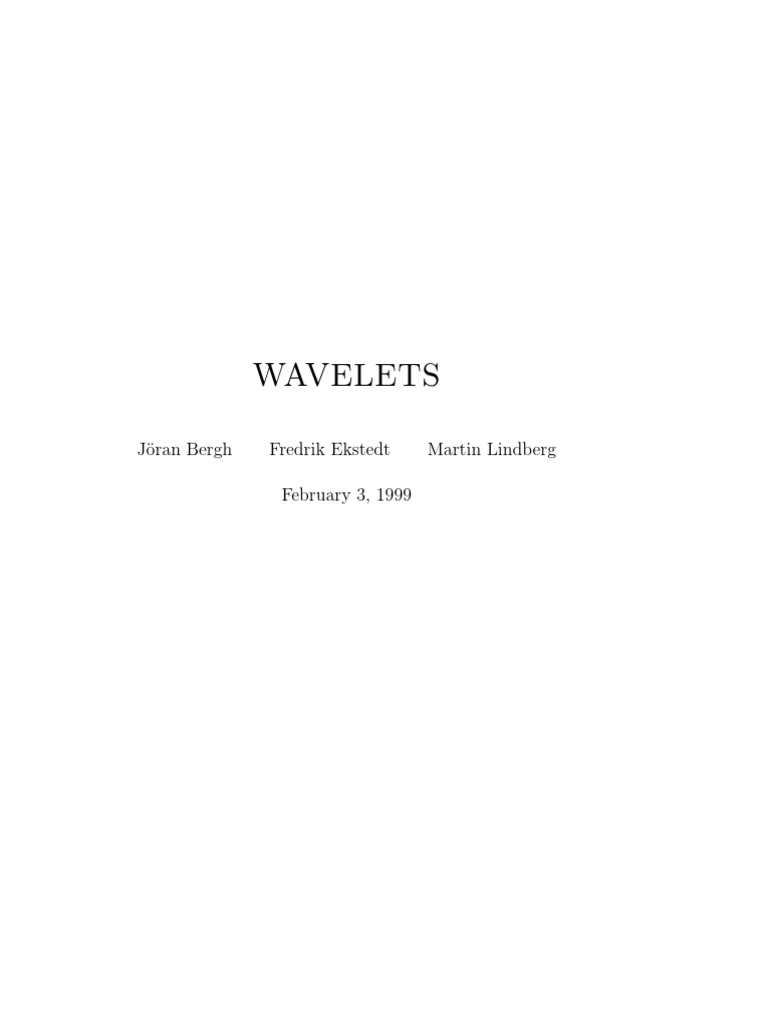 Wavelets | PDF | Wavelet | Filter (Signal Processing)