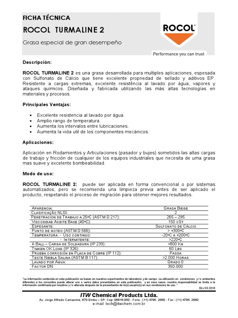 Rocol Turmaline 2 | PDF | Agua | Sustancias químicas