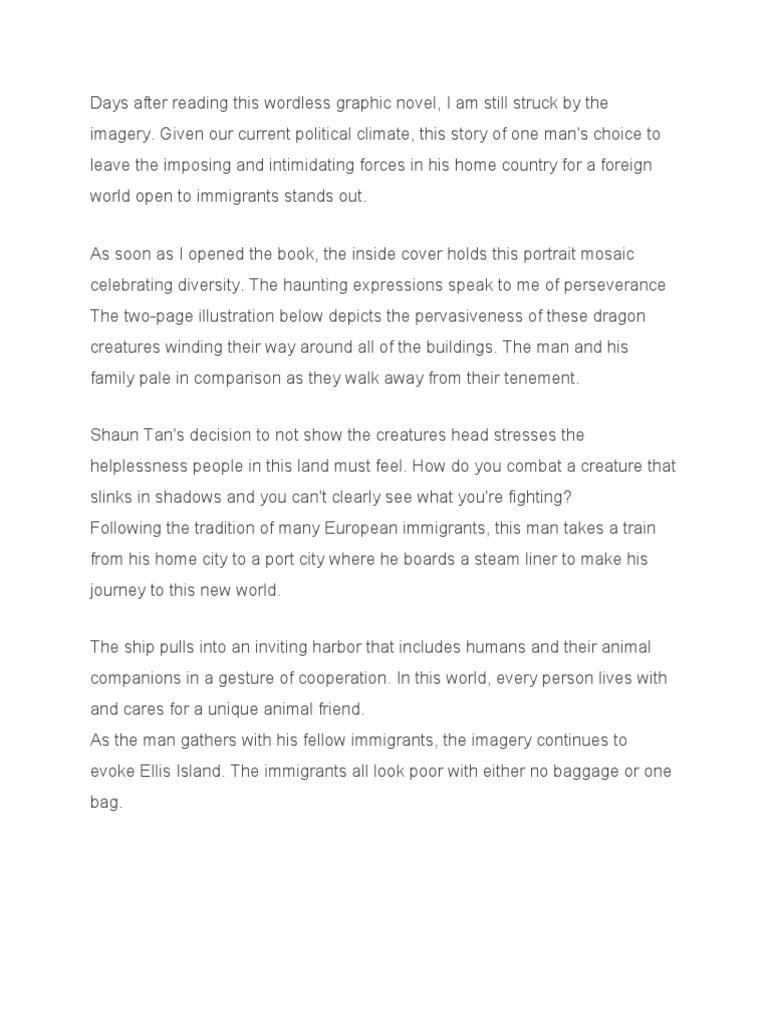 The Arrival Summary | PDF | General Fiction