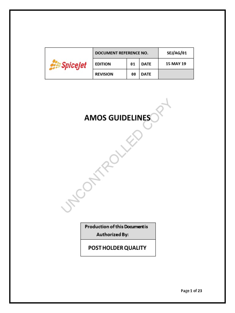 AMOS Guidelines Issue 01 Rev 00 | PDF | Hyperlink | Button (Computing)