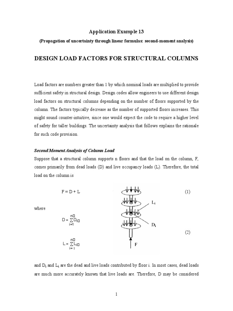 Design Load Factors For Structural Columns: Application Example 13 ...