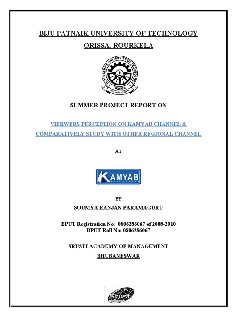 Biju Patnaik University of Technology Orissa, Rourkela: Summer Project Report On | PDF ...