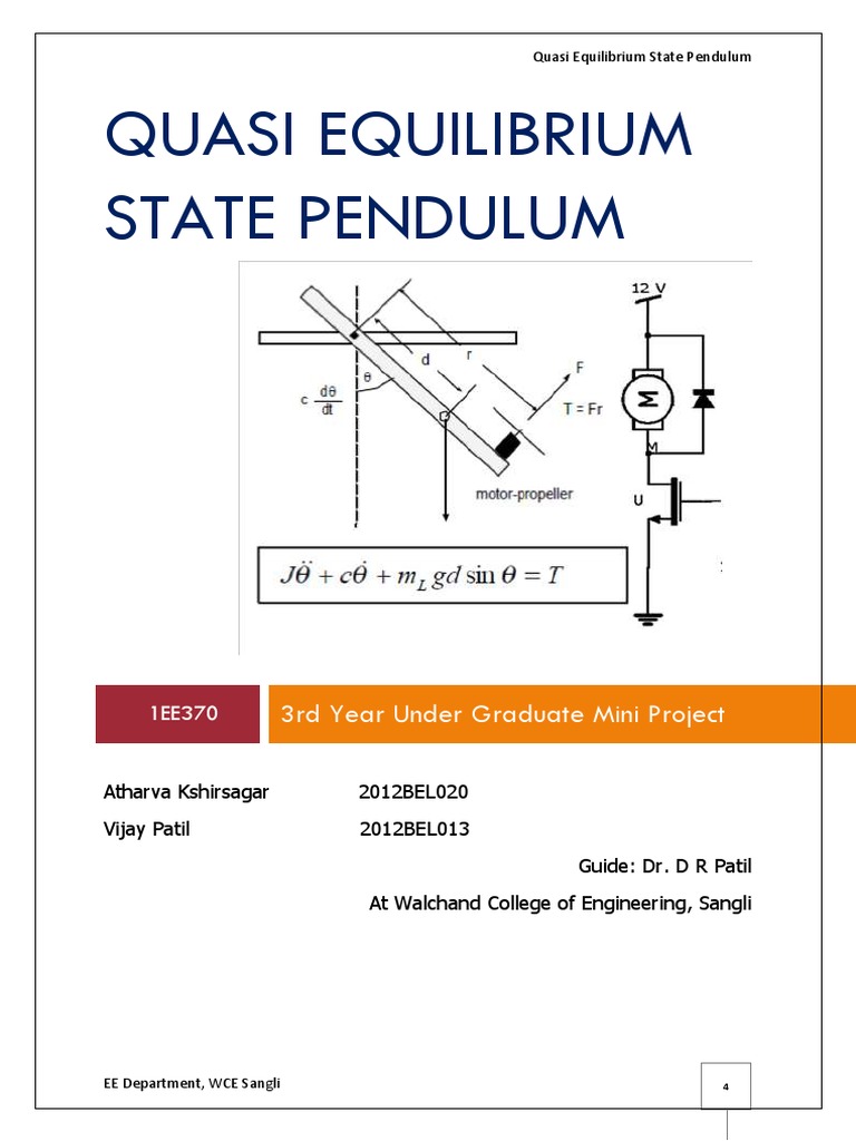 Quasi Equilibrium State Pendulum | PDF | Control Theory | Systems Science