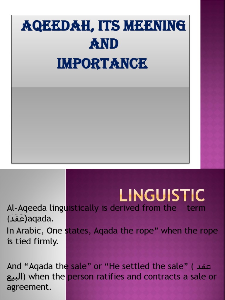 Understanding Aqeedah in Islam | PDF | Religion & Spirituality
