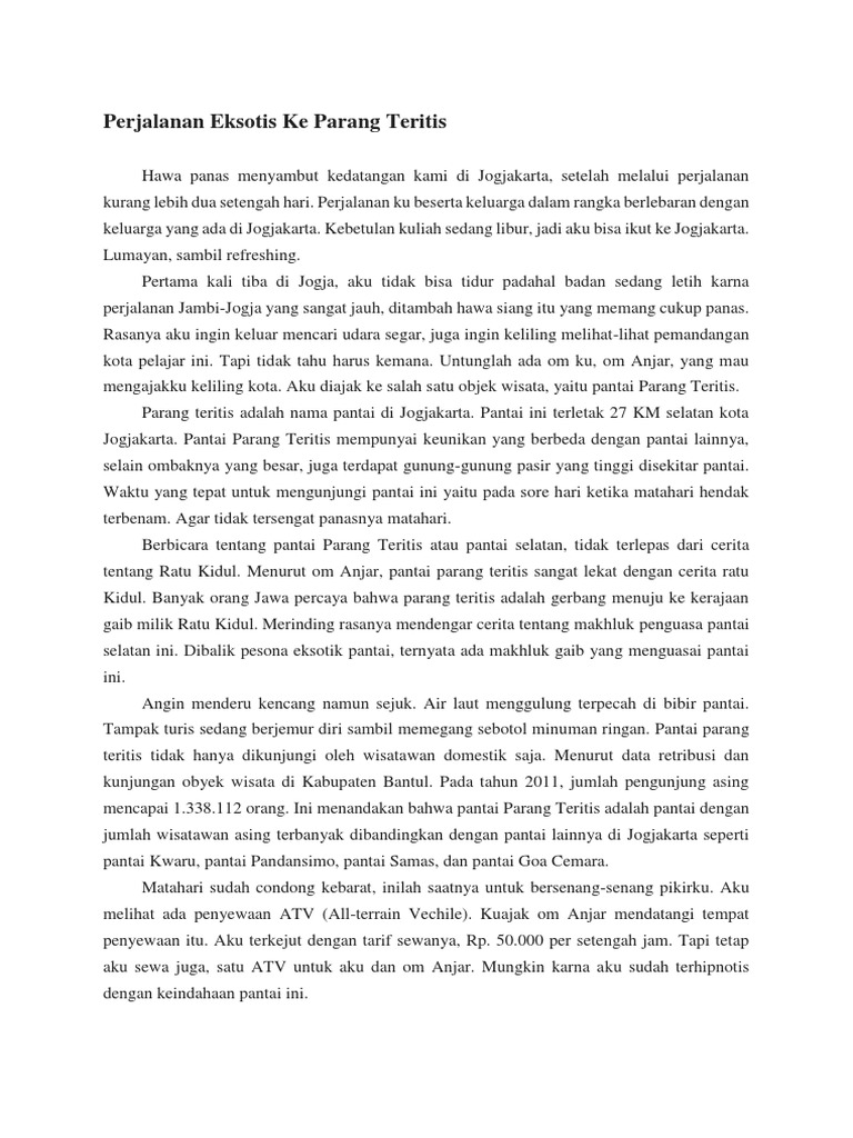 Eksplorasi Pantai Parang Teritis | PDF | Griya & Taman | Puisi