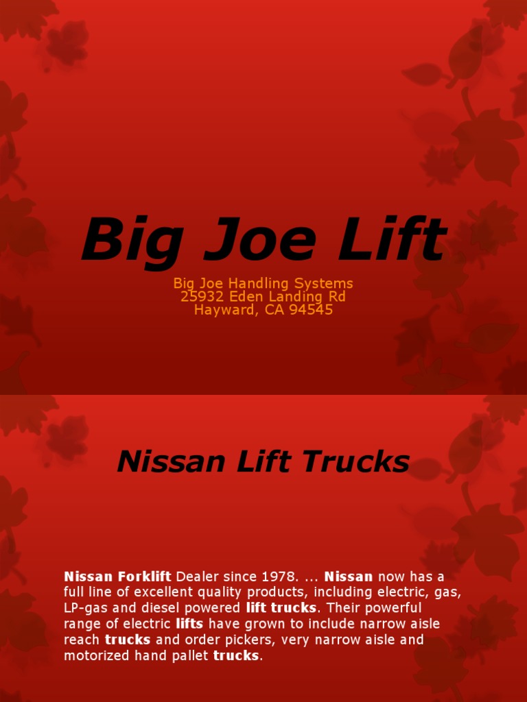 Big Joe Lift: Big Joe Handling Systems 25932 Eden Landing RD Hayward ...