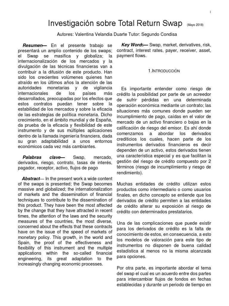 Understanding Total Return Swaps: Risks, Uses and Valuation Methods ...