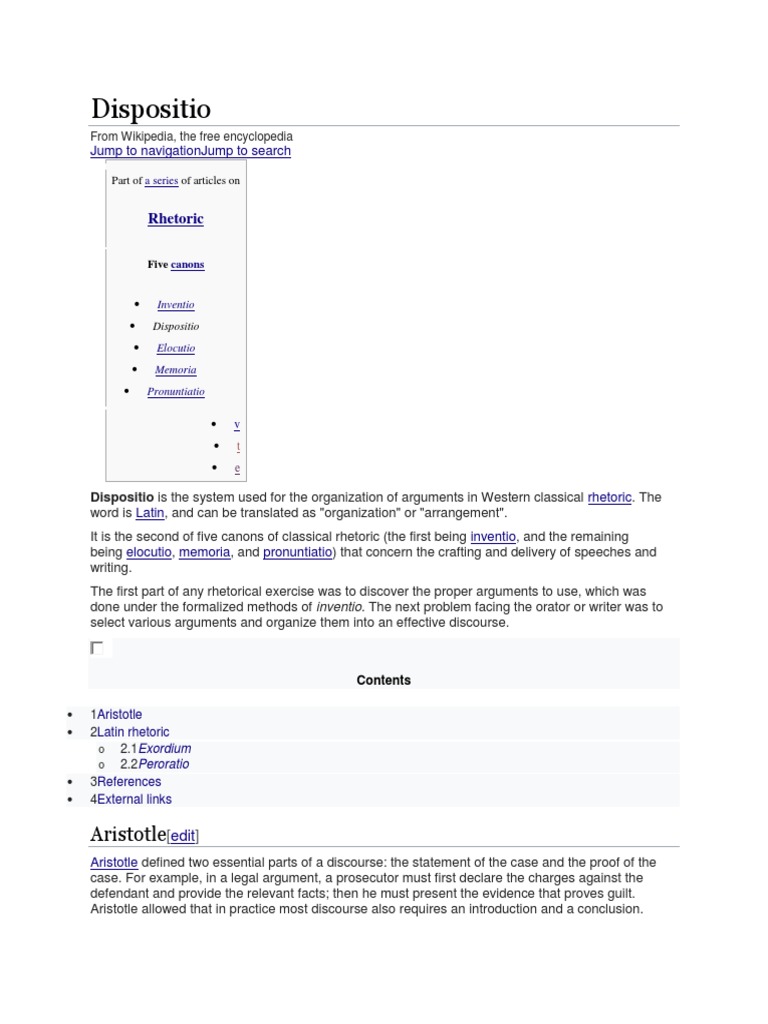 Dispositio: Rhetoric | PDF | Semiotics | Linguistics