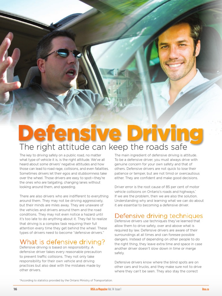 Defensive Driving: The Right Attitude Can Keep The Roads Safe | PDF ...