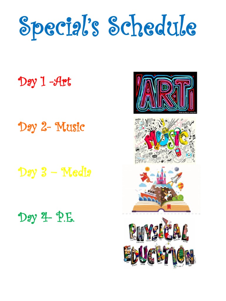 Weekly Special Schedule Overview | PDF | Art