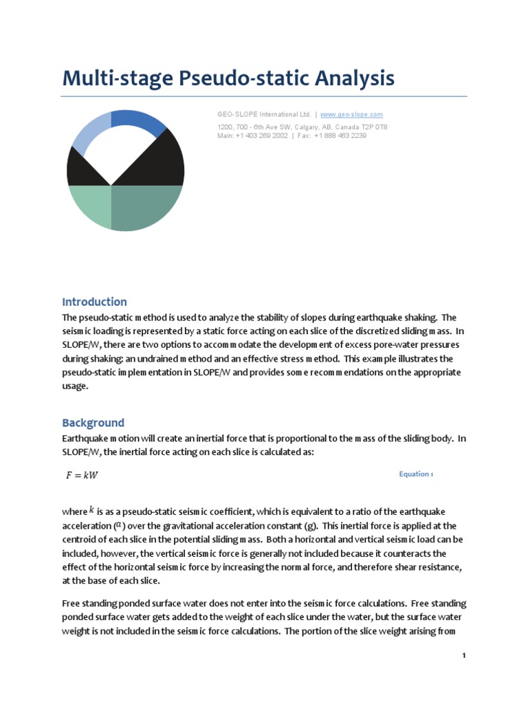 Pseudo-static Slope Stability Analysis | PDF | Force | Soil Mechanics