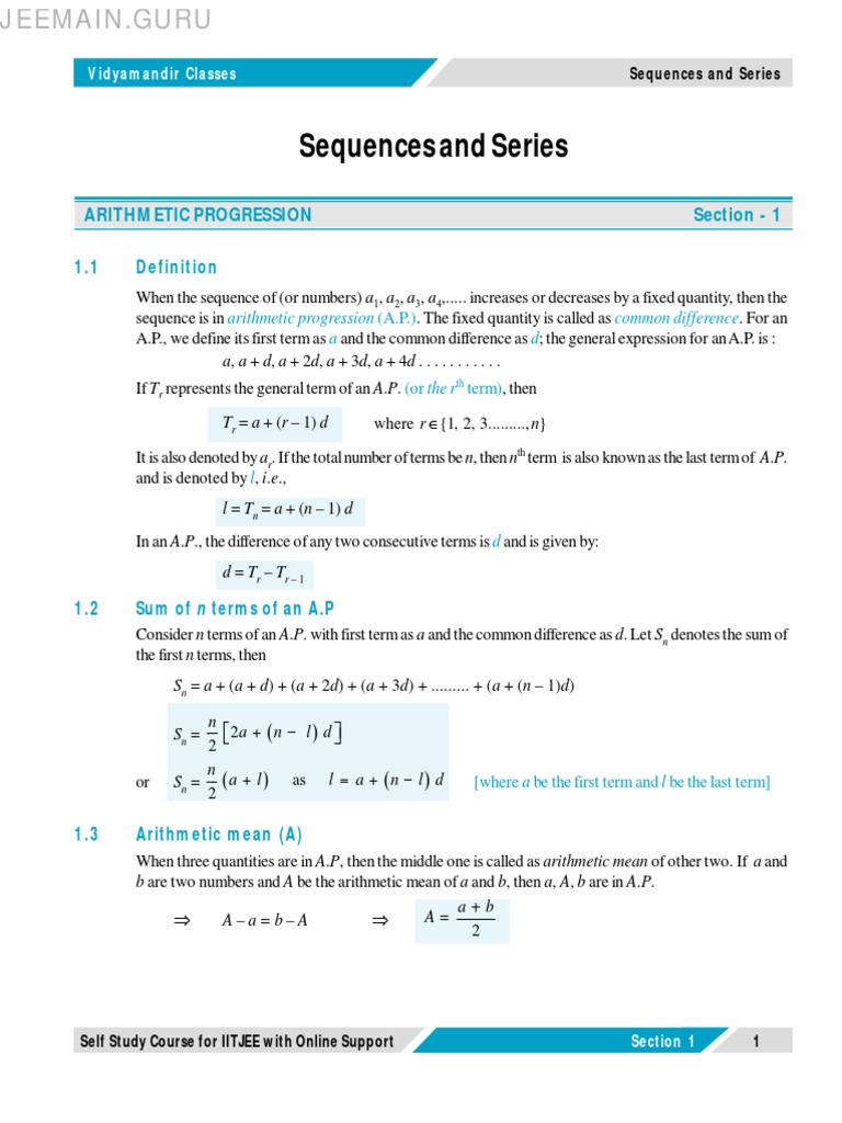 Sequences and Series | PDF | Series (Mathematics) | Sequence