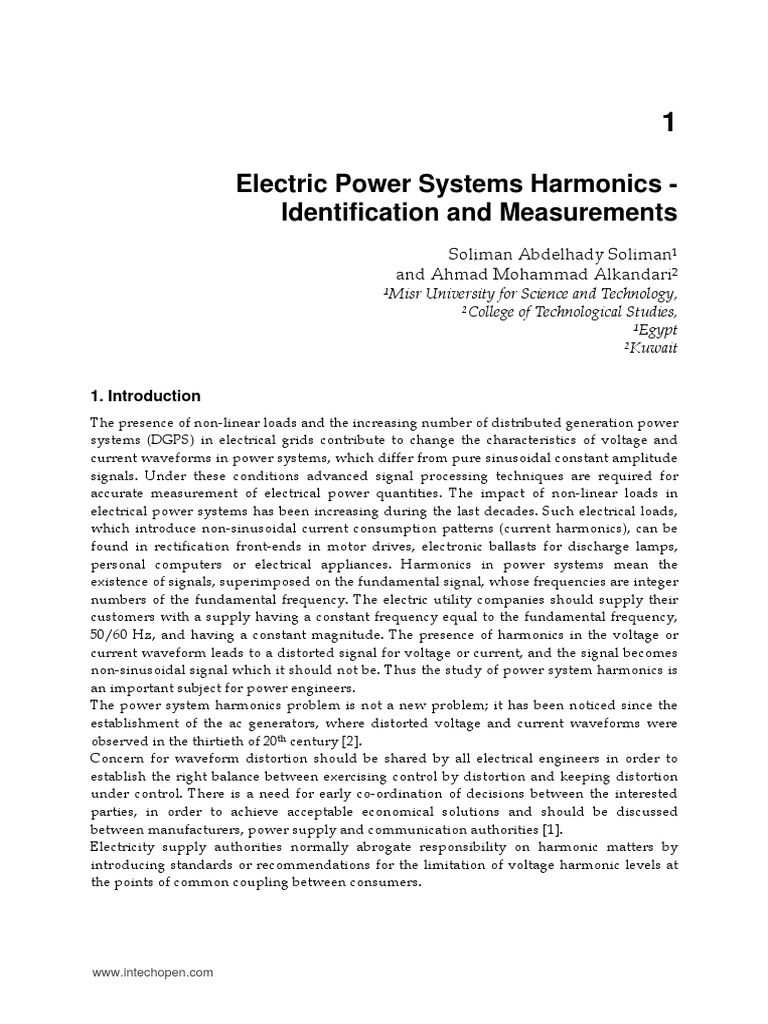 Electric Power Systems Harmonics | PDF | Electric Power | Electric ...