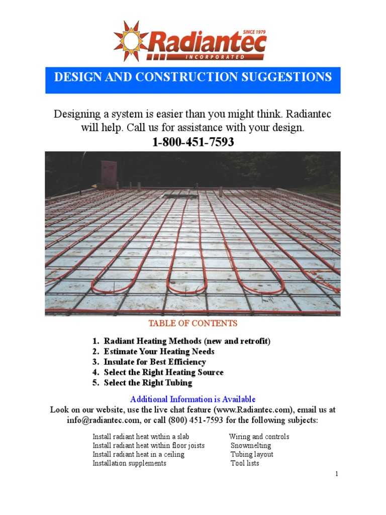 Radiantec Radiant Heat Design and Construction Manual PDF | PDF | Water ...