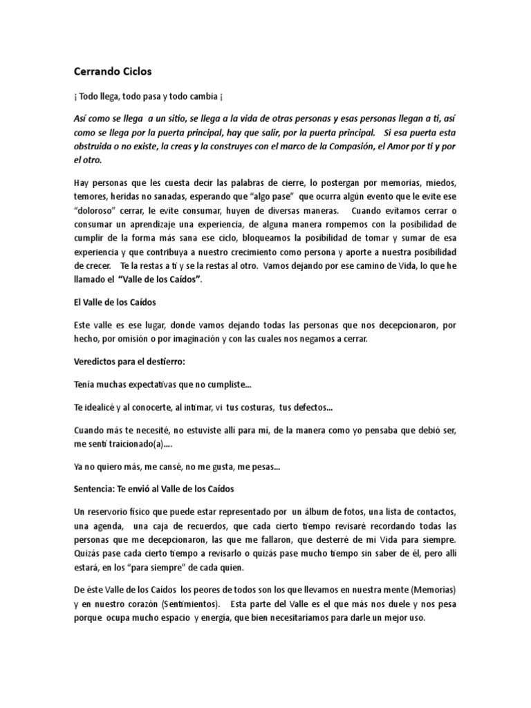 Cerrando Ciclos | PDF | Vida | Aprendizaje
