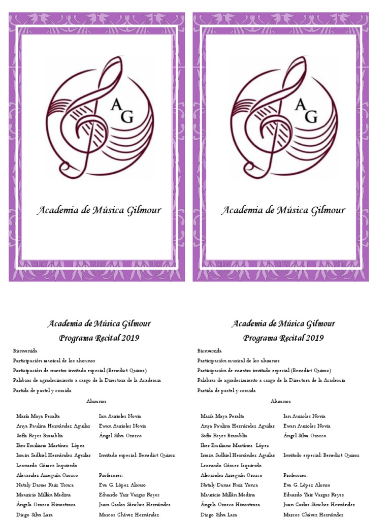 Programa Recital PD | PDF | Entretenimiento (general)