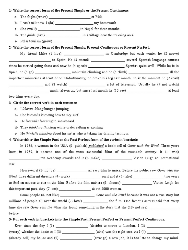 Grammar Exercises | PDF