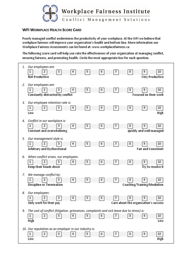 Workplace Health Scorecard Knowledge Now | PDF | Goal | Economies