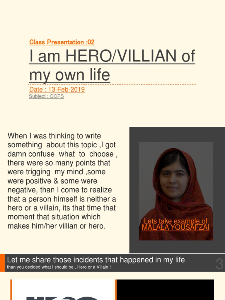 Class Presentation:02: I Am Hero/Villian of My Own Life | PDF | Self ...