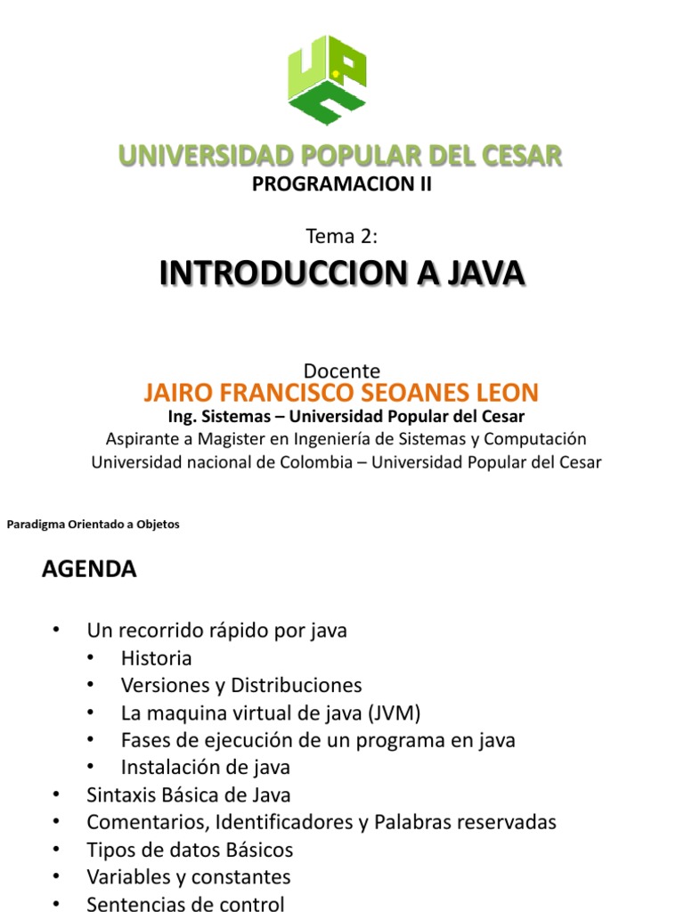 Introducción A Java | PDF | Paradigmas de programación | Java (lenguaje ...
