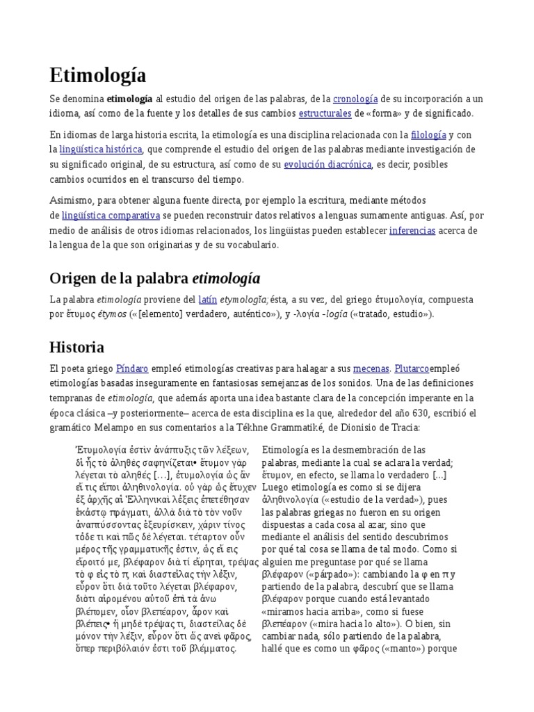 Etimologia | PDF | Escritura | Lingüística