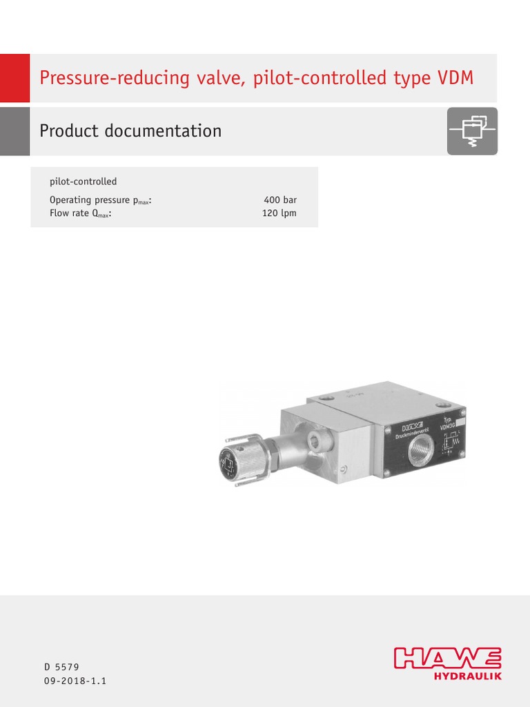 Pressure-Reducing Valve, Pilot-Controlled Type VDM: Product ...