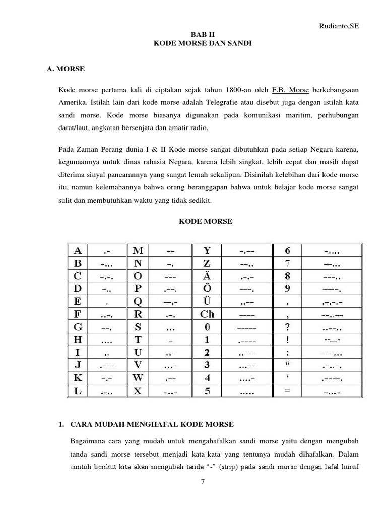 Morse Dan Sandi | PDF | Metode & Bahan Ajar