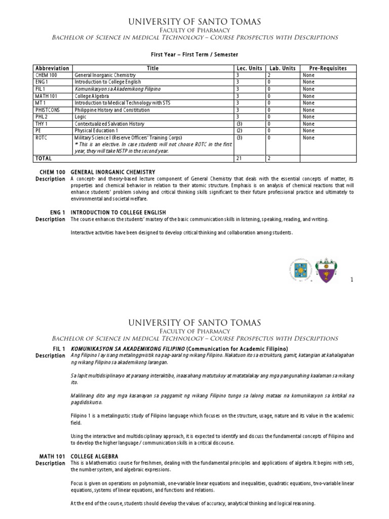 Medtech Subjects UST | PDF | Pathology | Histopathology