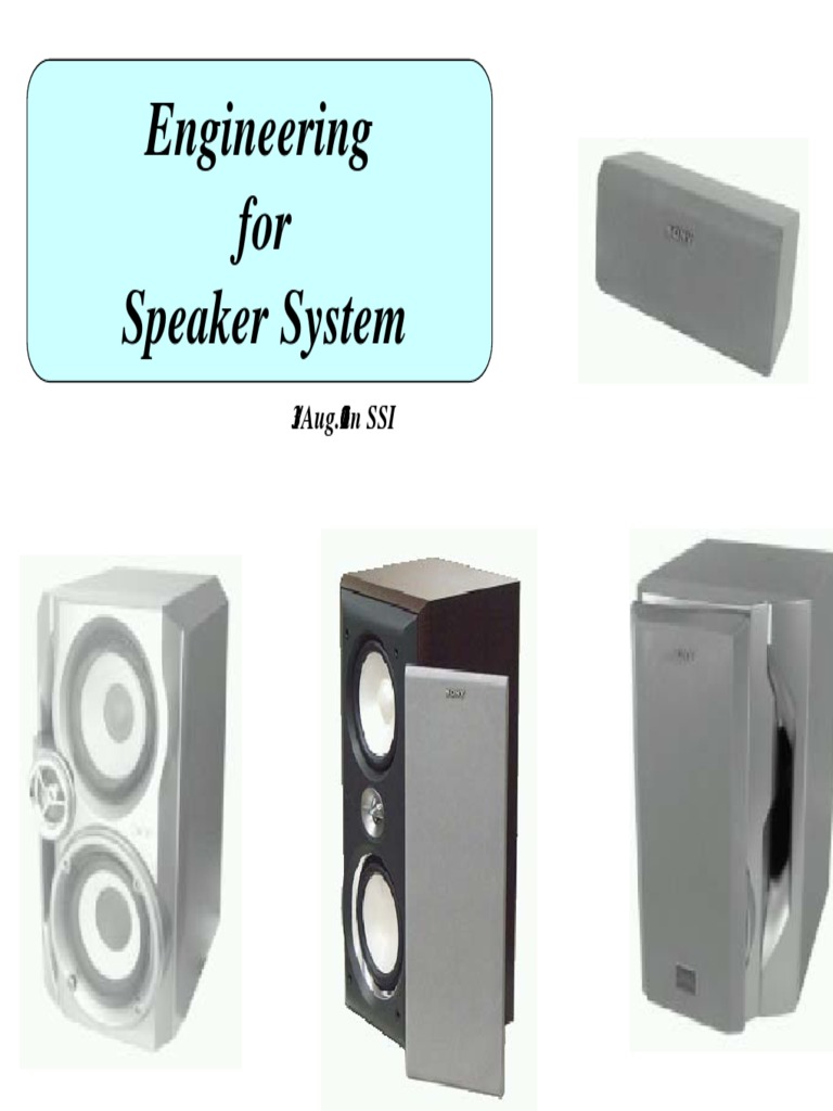 Engineering For Speaker System: 31 / Aug. 2001 in SSI | PDF ...