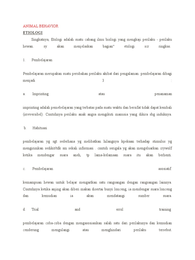 Animal Behavior | PDF