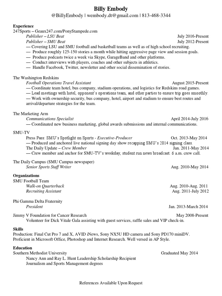 Billy Embody: Publisher - LSU Beat Publisher - SMU Beat | PDF ...